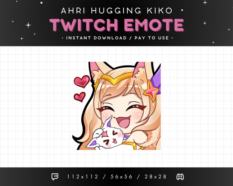 Star Guardian Ahri Twitch Emote Pet Kiko Ahri League of Legends, Ahri ...