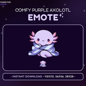 Cute Axolotl Twitch Emote Blanket - Comfy Purple Axolotl Emote, Axolotl Discord Emote, Gaming ...