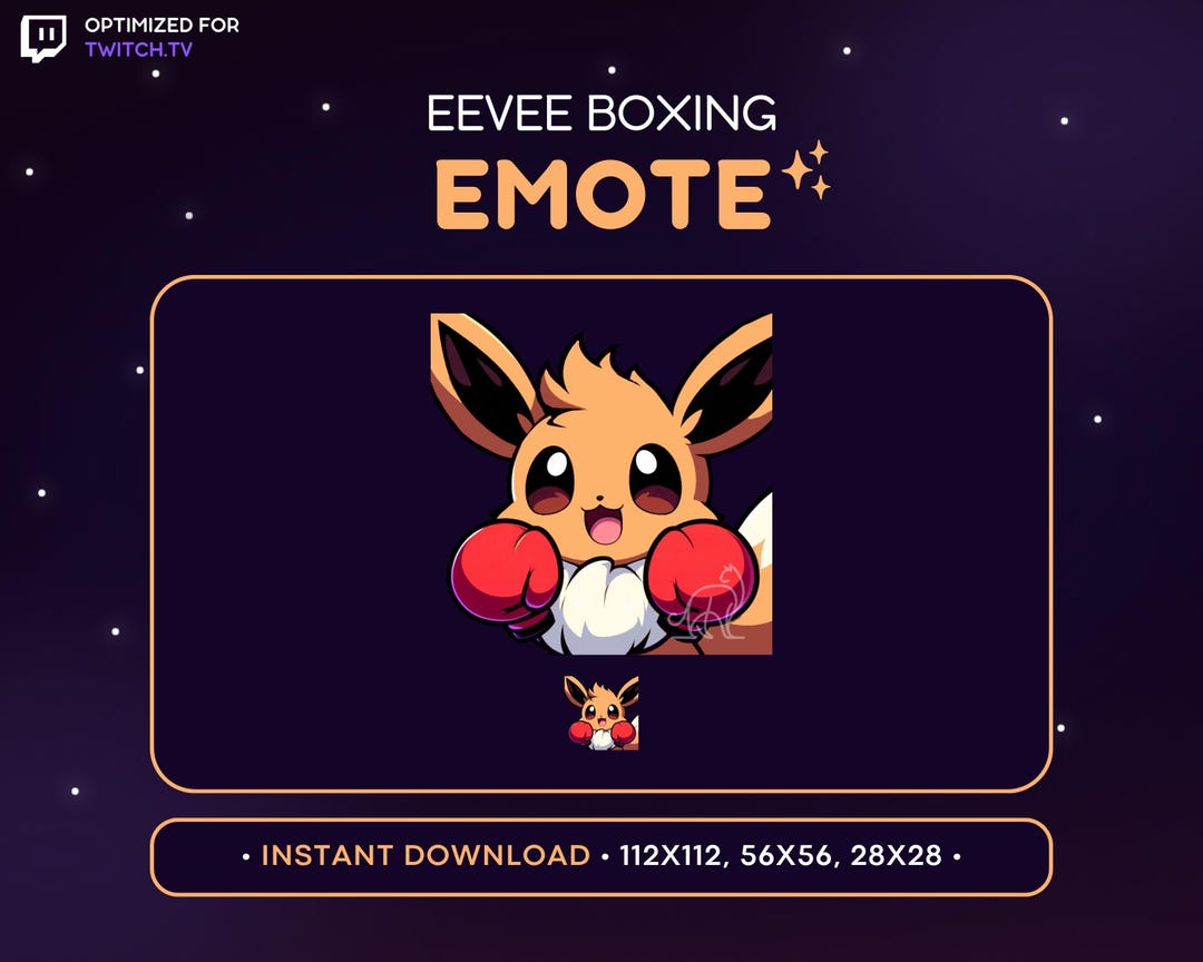 Eevee Twitch Emote - Boxing Pokemon Eevee Emote, Gaming, Streaming ...