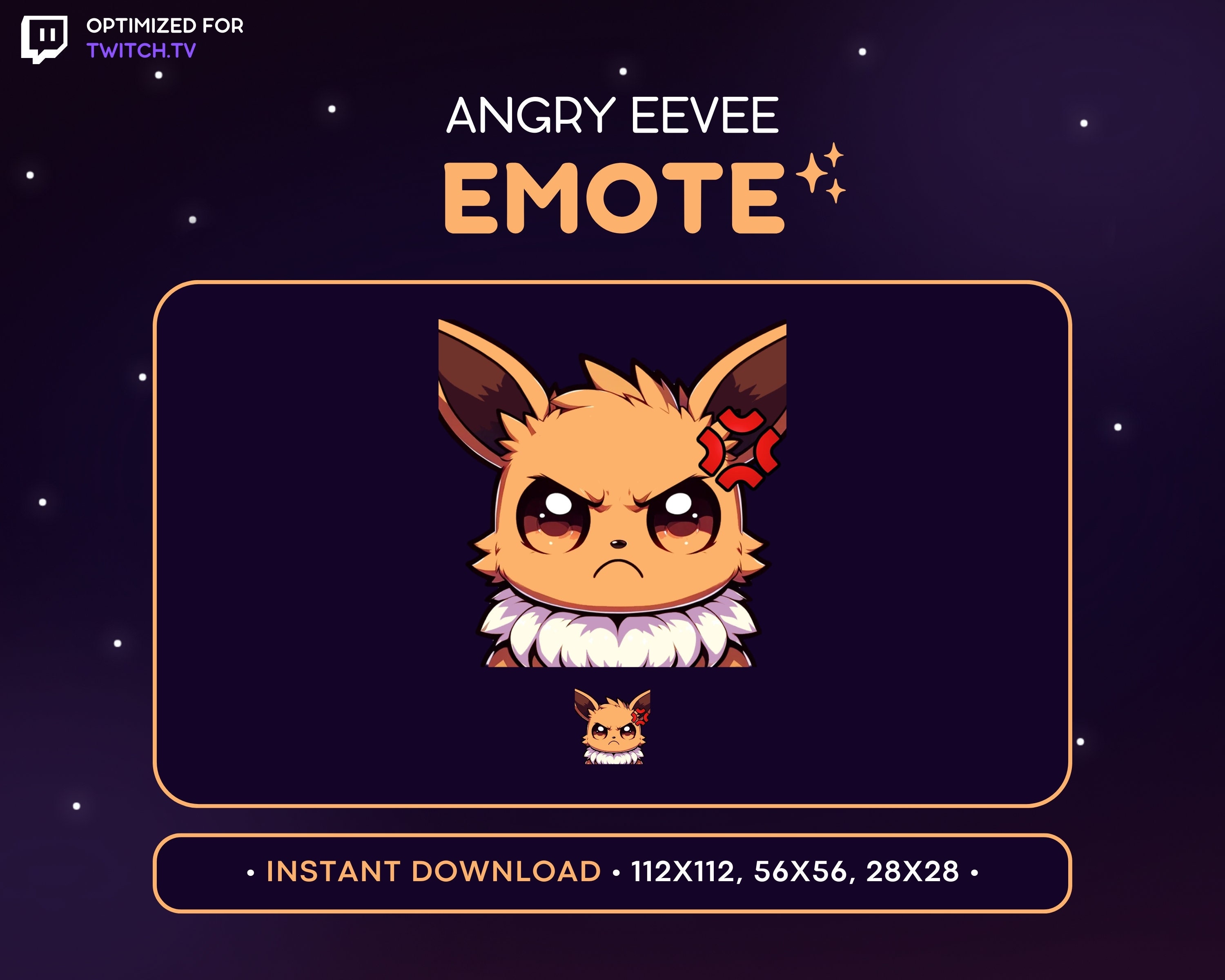 Cute Eevee Twitch Emote Mad Pokemon Eevee Emote, Gaming, Streaming ...
