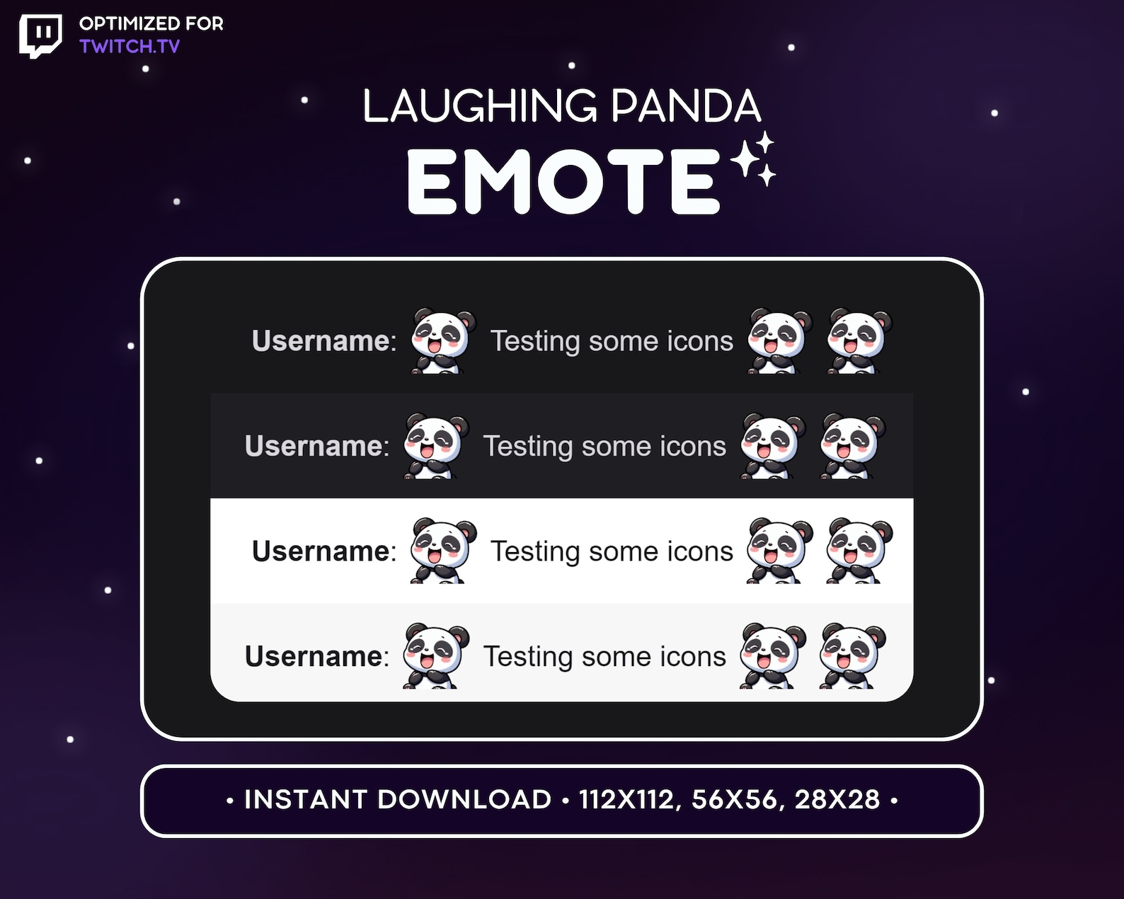 Cute Panda Twitch Emote Laughing Panda Emote, Panda Discord Emote ...