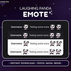Cute Panda Twitch Emote - Laughing Panda Emote, Panda Discord Emote ...