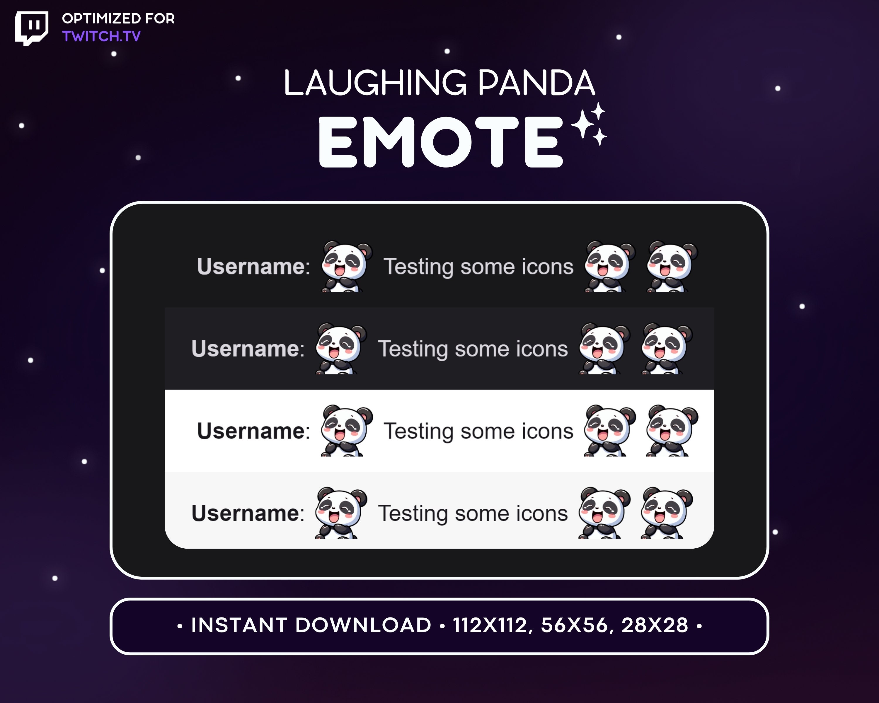 Cute Panda Twitch Emote Laughing Panda Emote, Panda Discord Emote ...