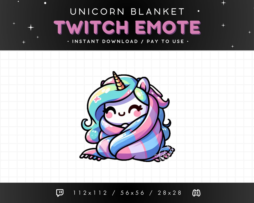 Cute Unicorn Twitch Emote Blanket Cozy Unicorn, Unicorn Discord Emote ...
