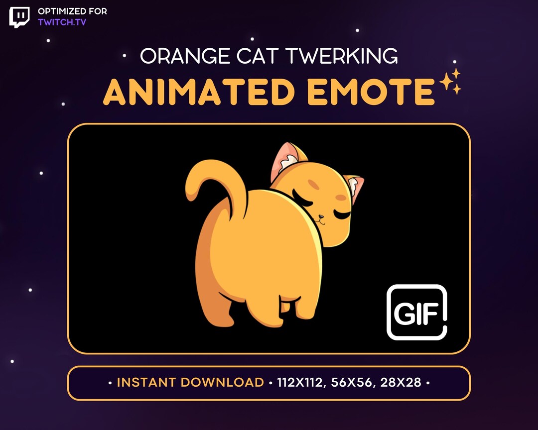 ANIMATED Orange Cat Twerking Emote - Discord Emoji, Sticker, GIF, Funny ...