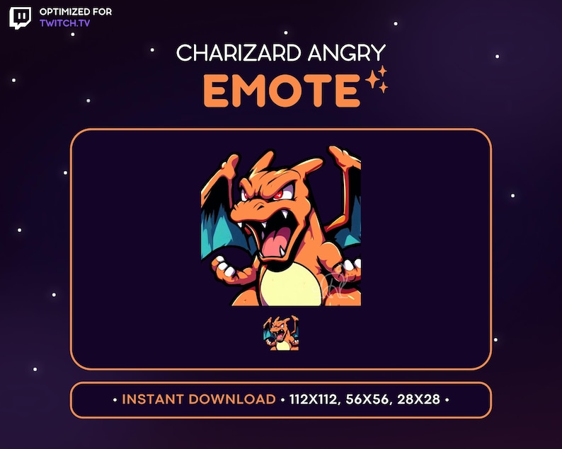 Charizard Twitch Emote - Angry Pokemon Discord Server Emoji, Sticker ...