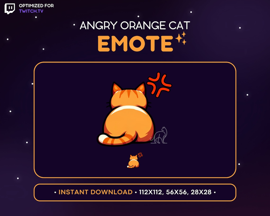 Mad Orange Cat Twitch Emote Angy Cat Discord Emote, Cat Streaming ...
