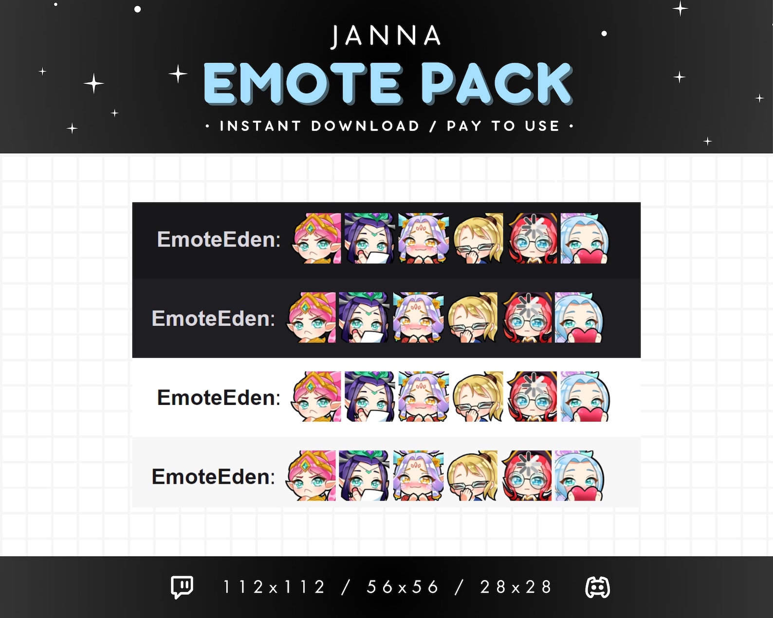 Janna Twitch Emote Pack 6x Janna League of Legends, Cute Janna Discord ...
