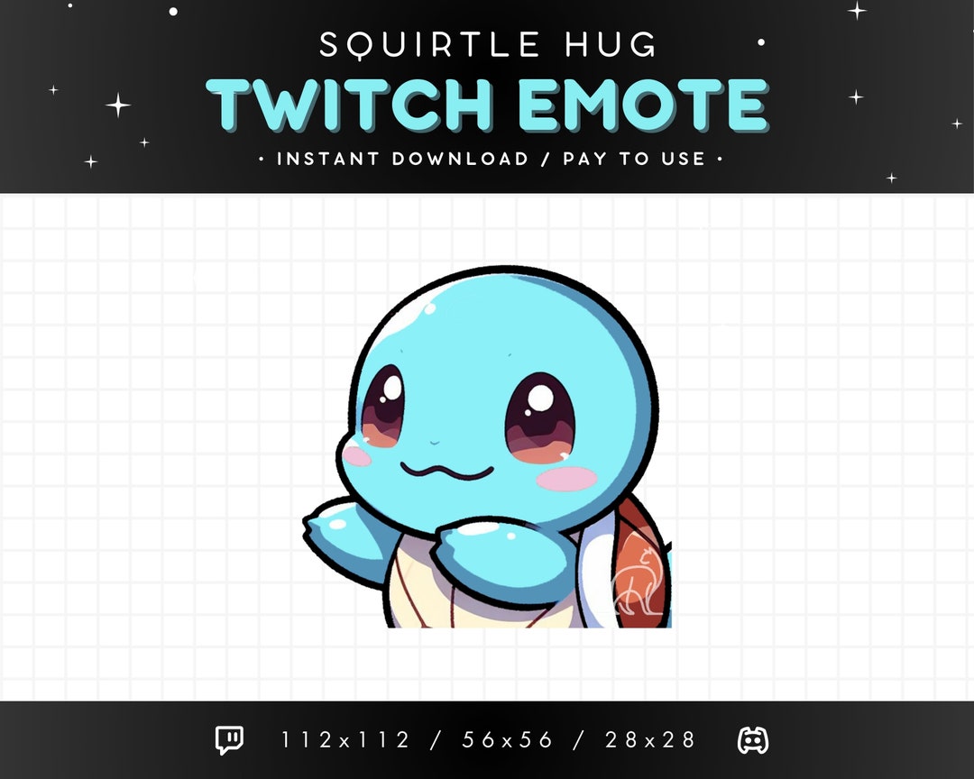 Cute Squirtle Twitch Emote Huggies Squirtle Pokemon Emote, Gaming ...
