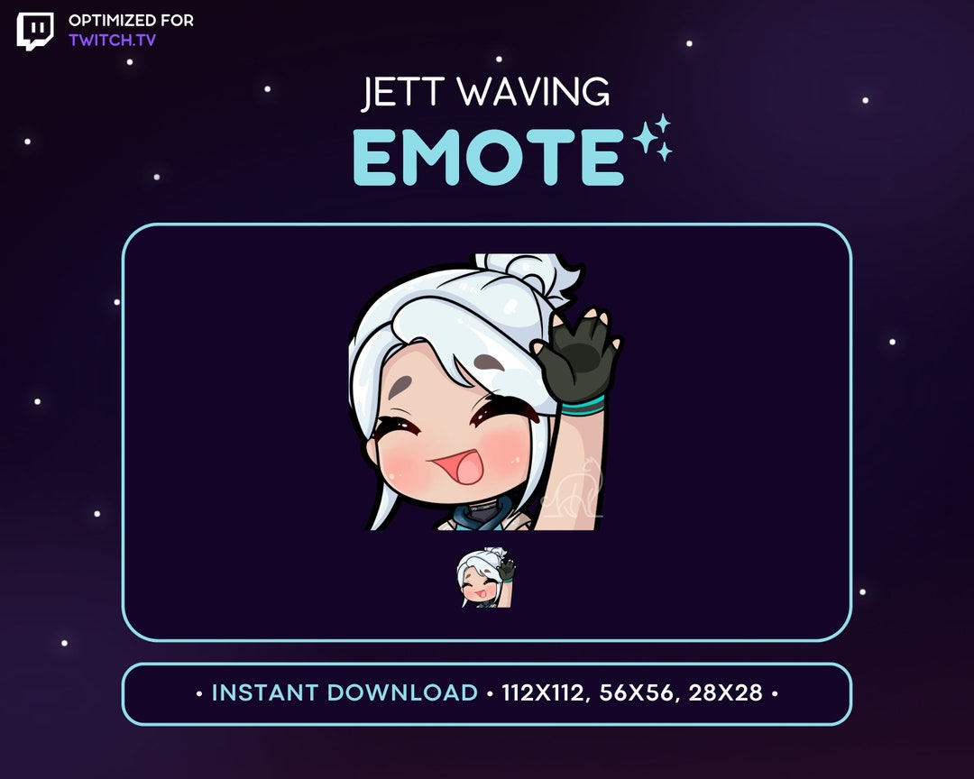Valorant Jett Twitch Emote Wave Jett Discord Emote, Jett Streaming ...