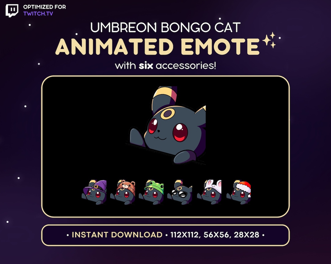 ANIMATED Umbreon Bongo Cat Twitch Emote [with 6 Accessories] - Pokemon ...