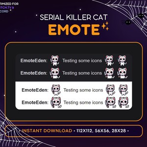 Spooky Cat Twitch Emote - Serial Killer, Murder, Halloween Emote ...