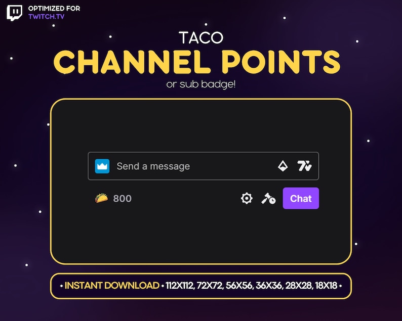 Tacos Twitch Channel Point Icon, Sub Badge, Emote - Discord Emoji ...