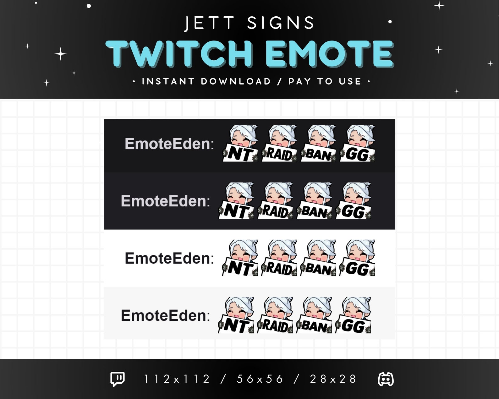 Valorant Jett Twitch Emote Lurk Jett Discord Emote, Jett Streaming ...