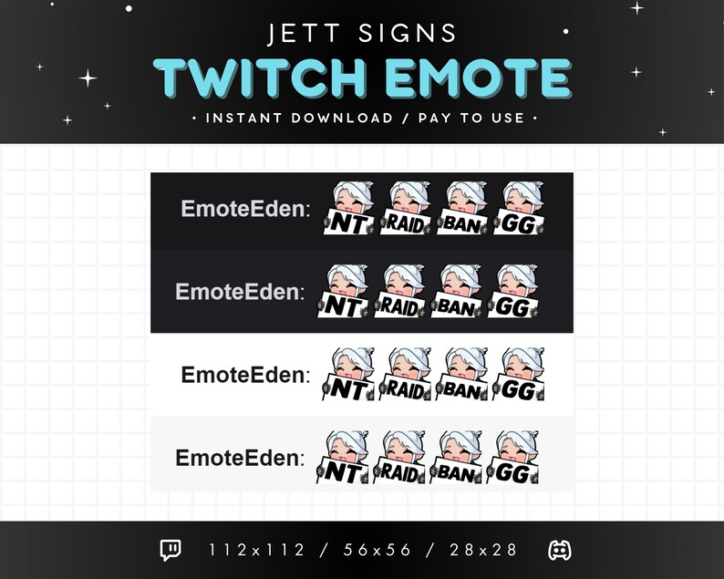 Valorant Jett Twitch Emote Lurk Jett Discord Emote, Jett Streaming ...