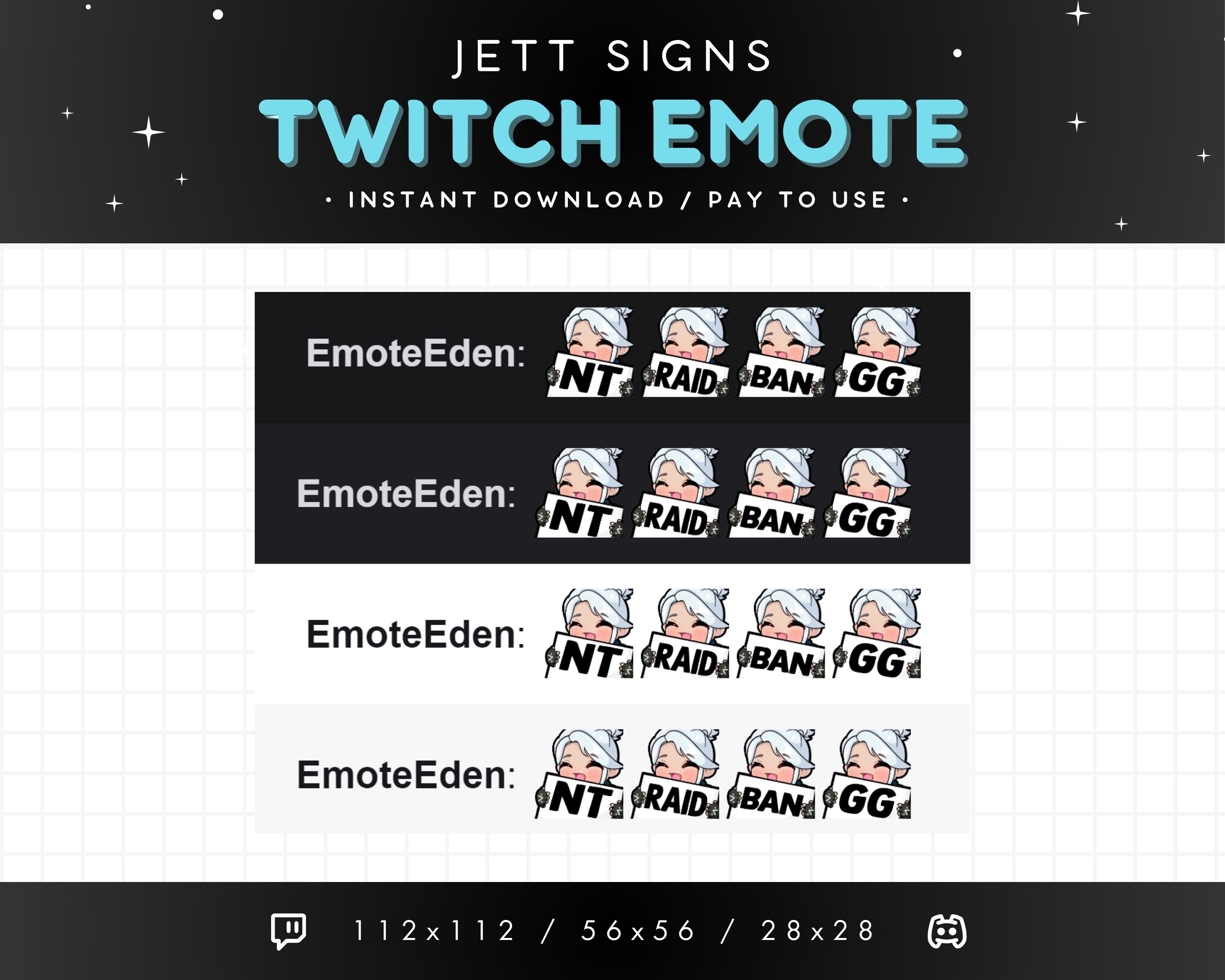 Valorant Jett Twitch Emote Lurk Jett Discord Emote, Jett Streaming ...