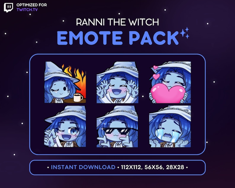 Ranni the Witch Twitch Emote Pack 6x - Ranni Elden Ring, Elden Ring ...