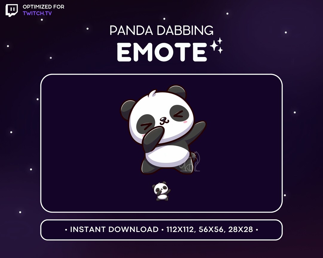 Cute Panda Twitch Emote Dab - Dabbing Panda Emote, Panda Discord Emote ...