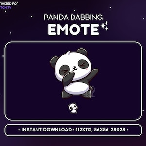 Cute Panda Twitch Emote Dab Dabbing Panda Emote, Panda Discord Emote, Gaming, Streaming, Emoji ...