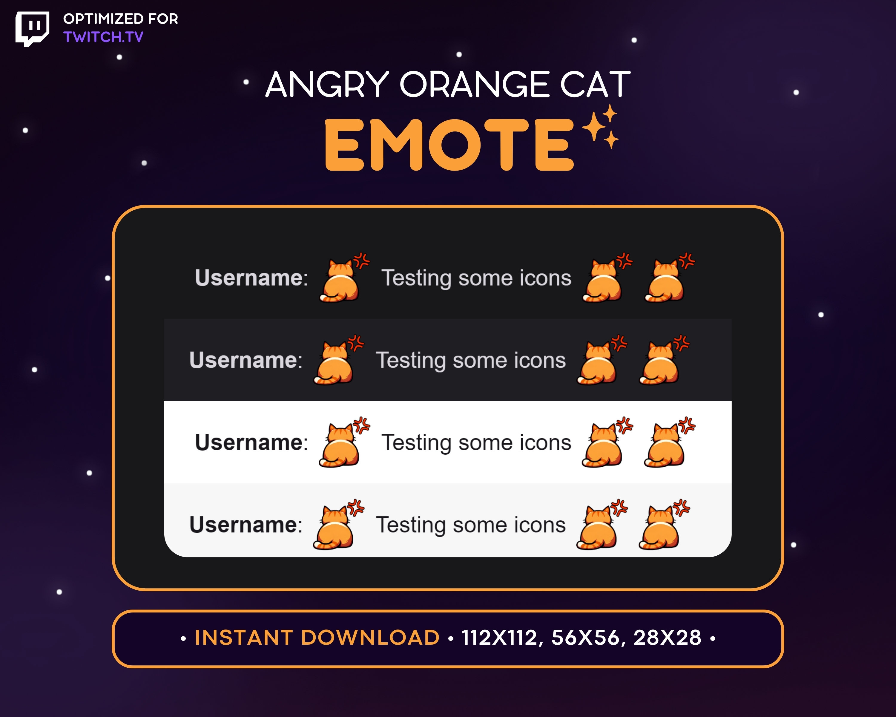 Mad Orange Cat Twitch Emote – Angry Ginger Cat Emoji (digital Download ...