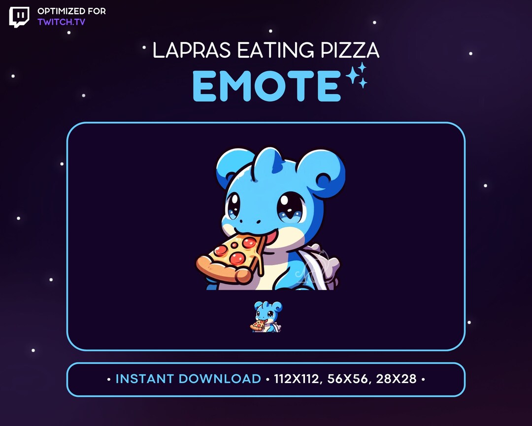 Cute Lapras Twitch Emote - Pizza Lapras Pokemon Emote, Gaming ...