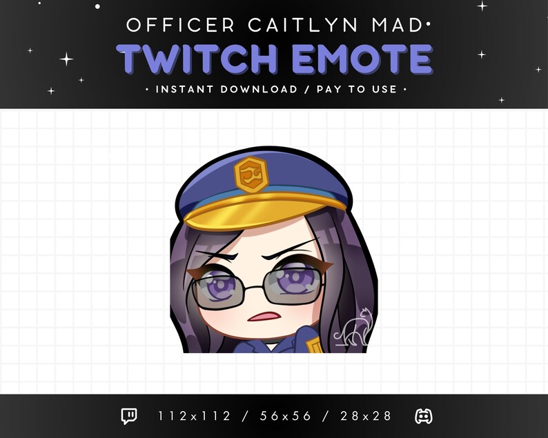 Officer Caitlyn Twitch Emote Mad Caitlyn League of Legends, Caitlyn ...