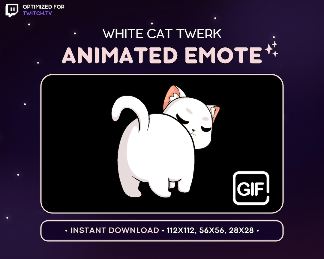 ANIMATED White Cat Twerking Emote - Cute Animated Cat Discord Emote ...