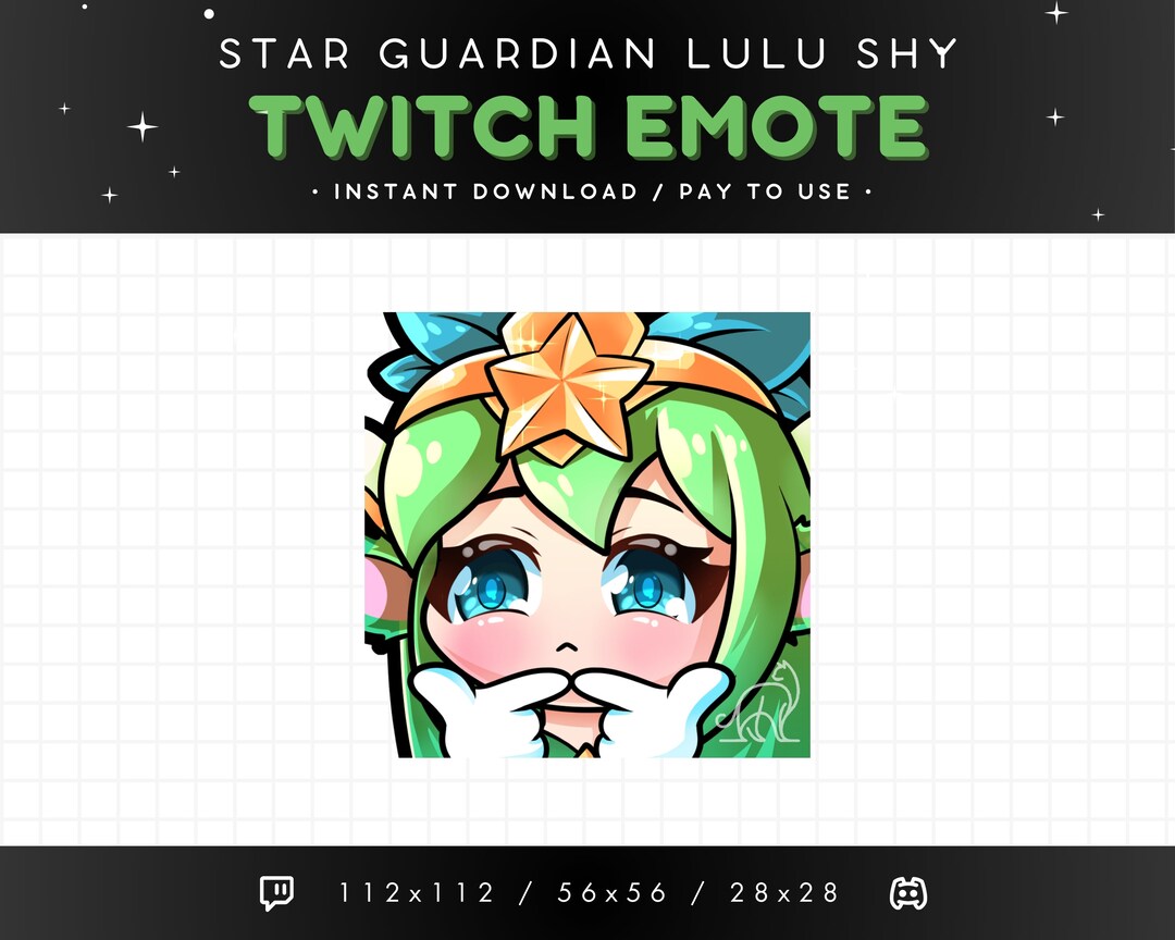Star Guardian Lulu Twitch Emote Shy Lulu League of Legends, Cute Lulu ...