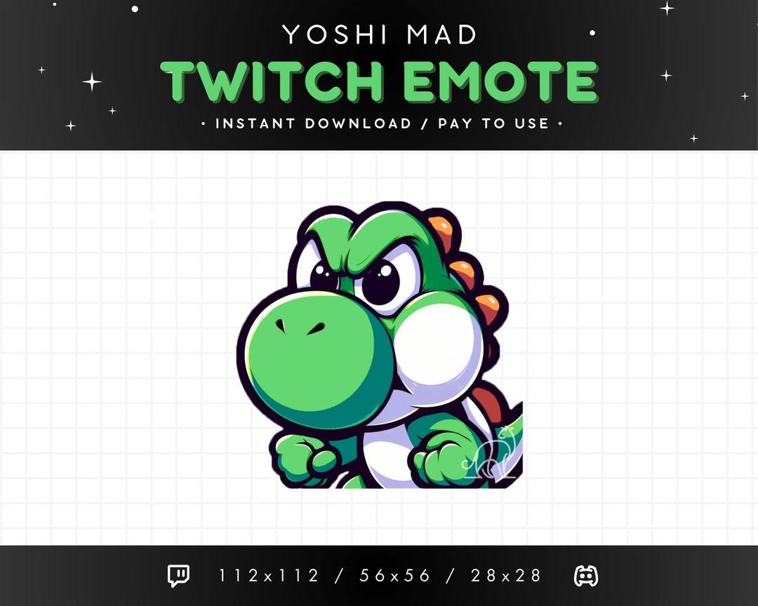 Cute Yoshi Twitch Emote Angry Yoshi Emote, Yoshi Discord Emote, Smash ...