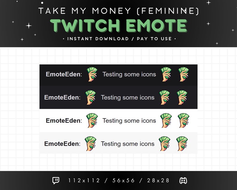 Take My Money Twitch Emote - Female Hand Discord Emoji, Donation ...