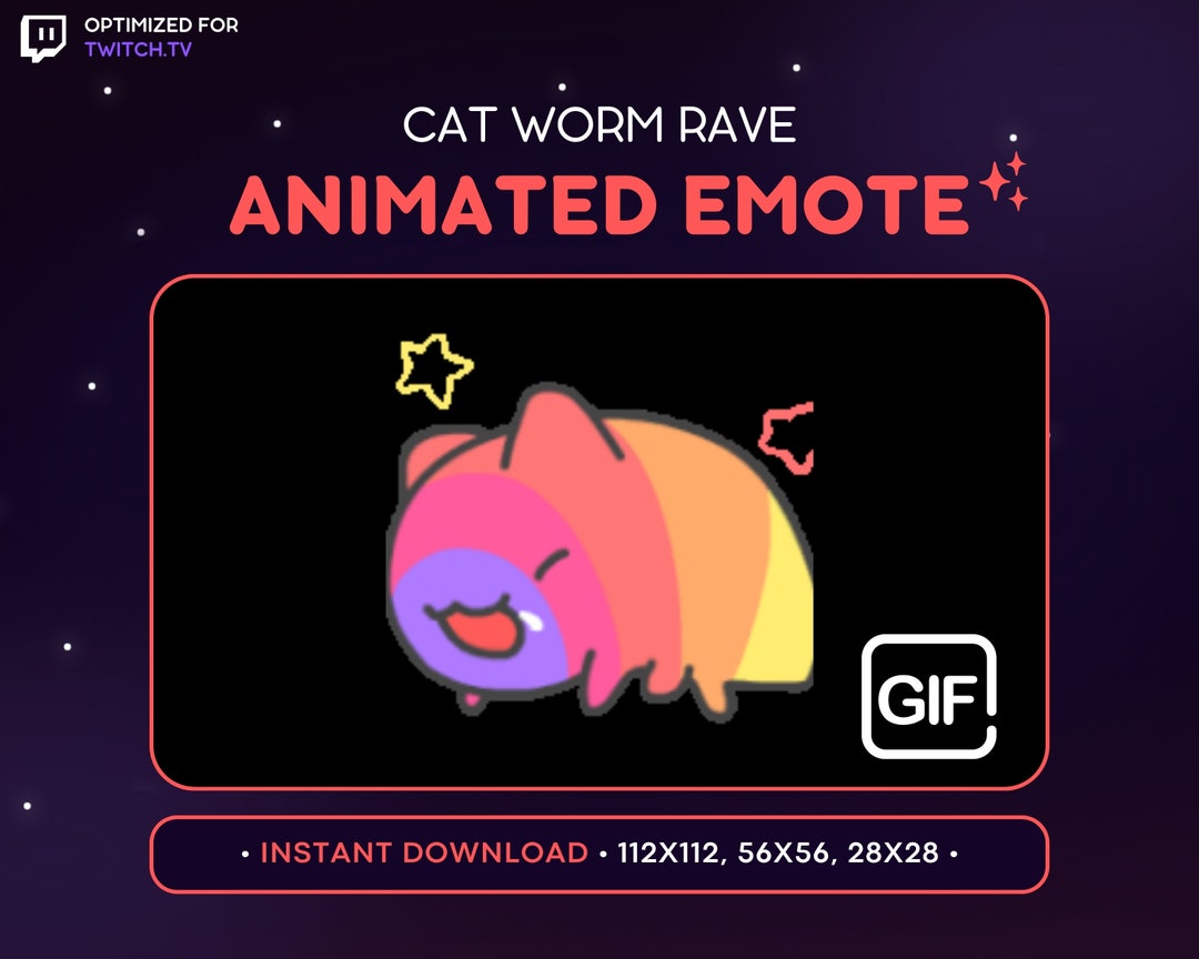 Cat Worm Animated Emote - Animated Twitch Emote, Streaming Assets ...