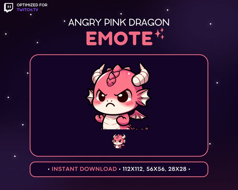 Pink Dragon Twitch Emote Angry Dragon Emote, Dragon Discord Emote ...