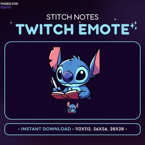 Stitch Twitch Emote Taking Notes - Stitch Discord Emote, Stitch ...