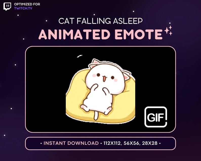 Cat Sleeping Animated Emote Animated Twitch Emote, Streaming Assets ...