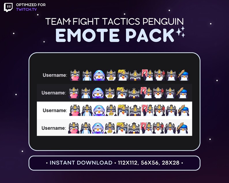 League of Legends TFT Twitch Emote Pack Team Fight Tactics Penguin ...