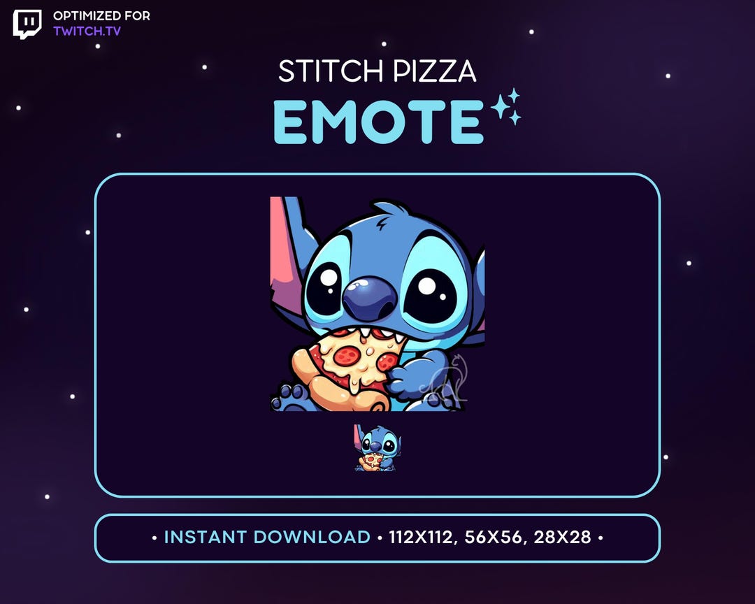 Stitch Twitch Emote - Pizza Stitch Discord Emote, Stitch Streaming ...