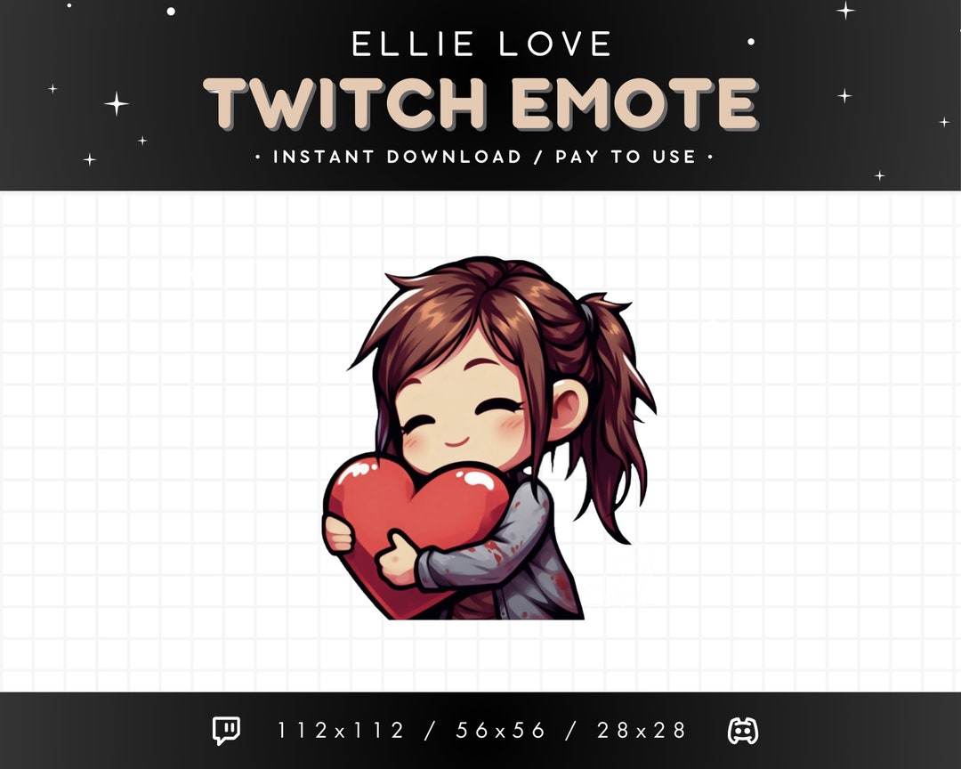 Ellie Twitch Emote the Last of Us Emote, Ellie Love Emote, Streaming ...