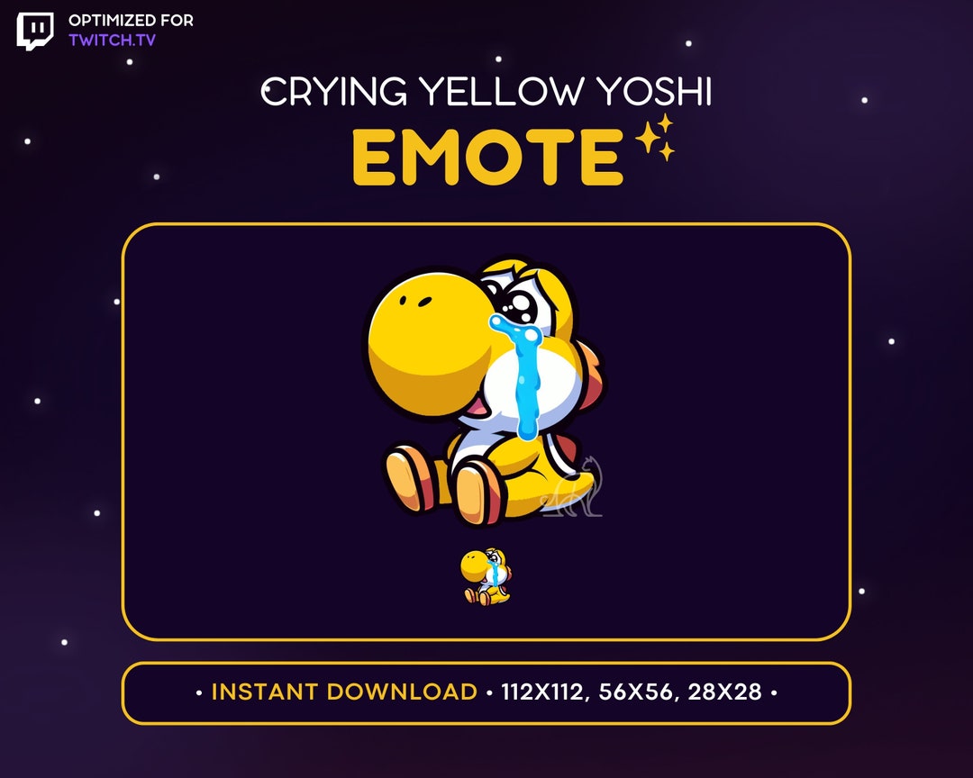 Yellow Yoshi Twitch Emote Chorando Yoshi Emote, Yoshi Discord Emote ...