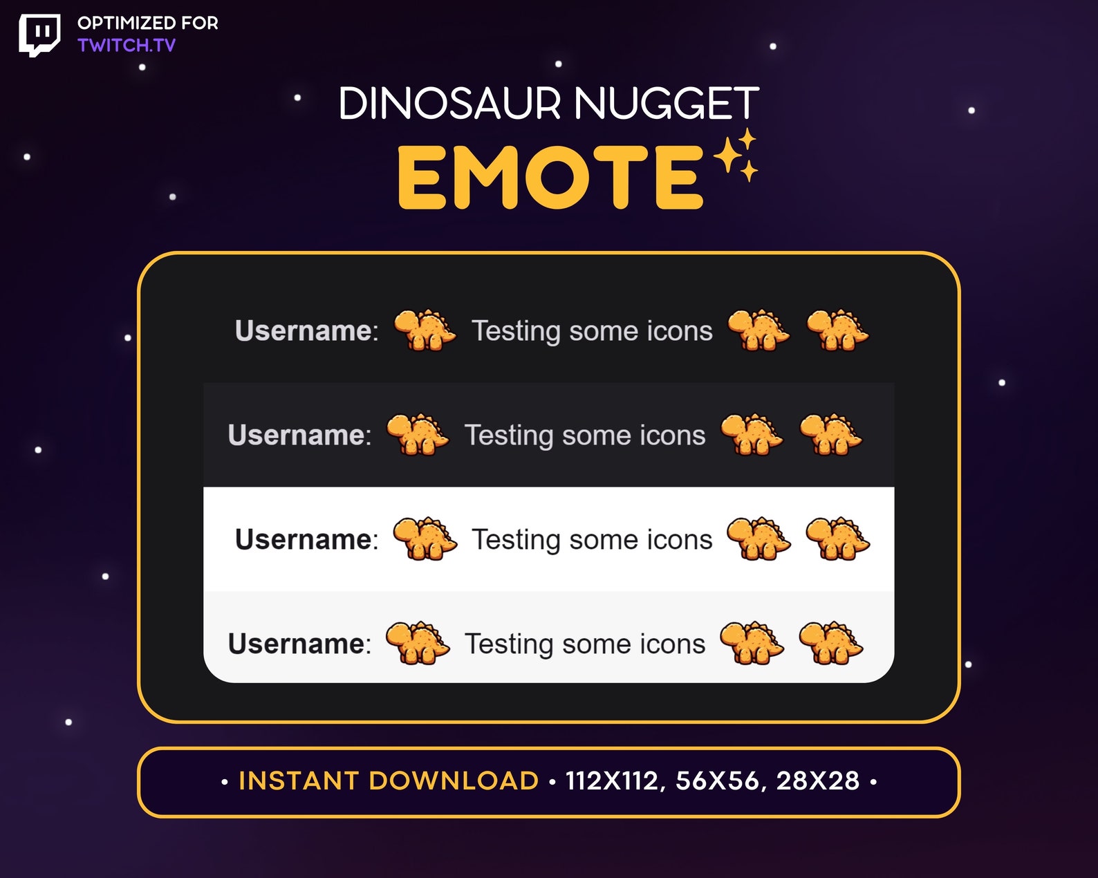 Dino Nugget Twitch Emote - Chicken Nugget Dino Shape Emote, Dino ...