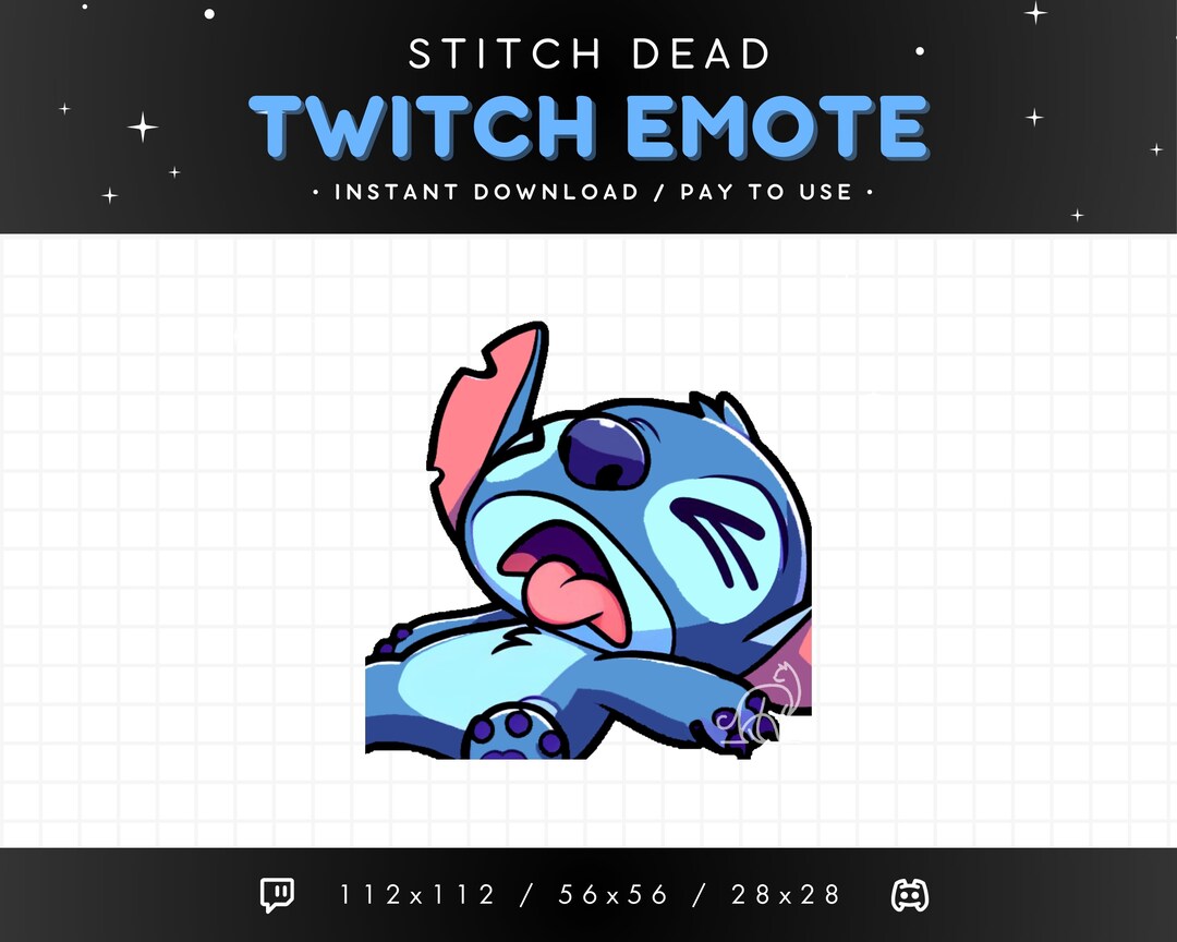 Stitch Twitch Emote Dead Laying on Ground Stitch Discord Emote, Stitch ...