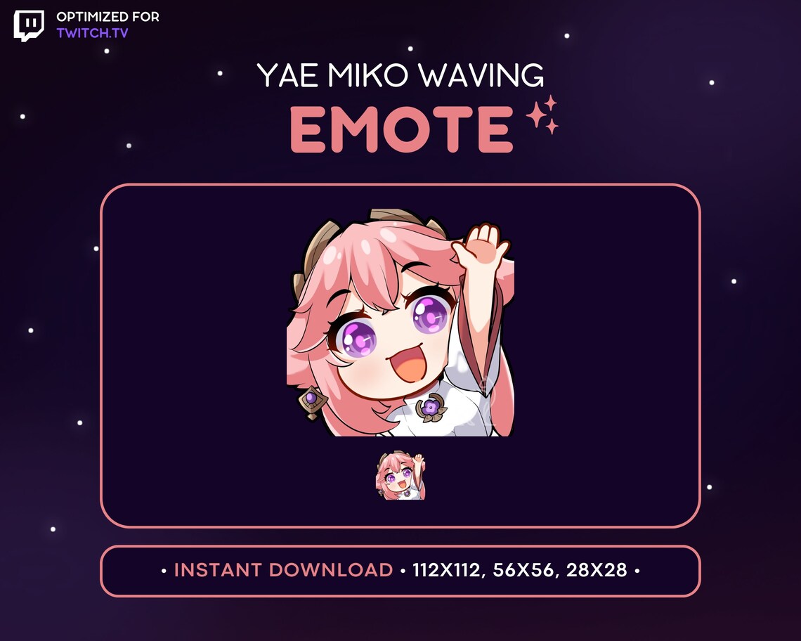 Yae Miko Genshin Impact Twitch Emote Wave Genshin Discord Emote ...