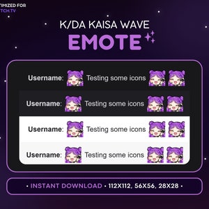 K/DA Kaisa Twitch Emote - Waving Kai'sa League of Legends, Kaisa ...