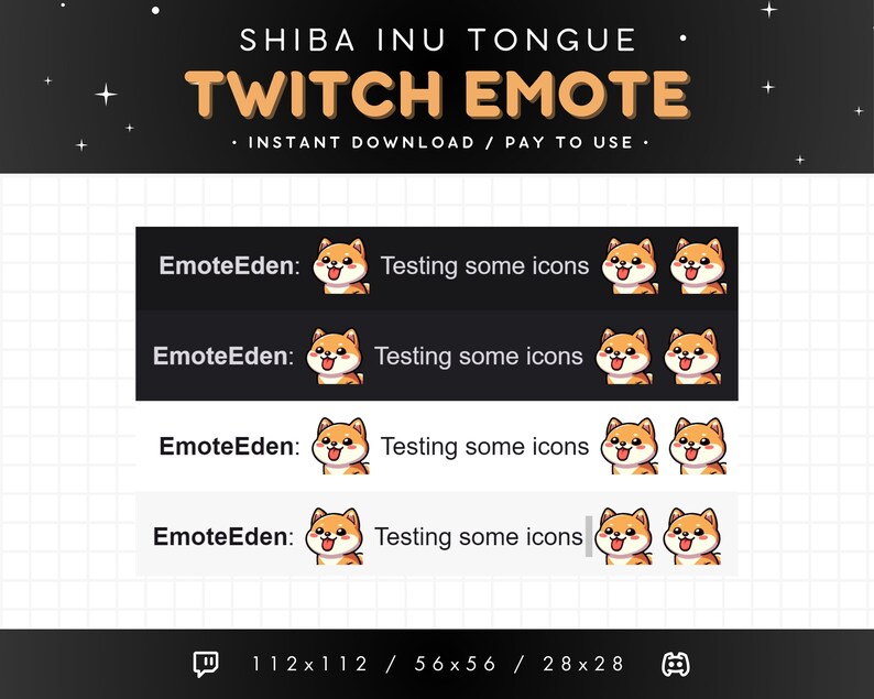 Cute Shiba Inu Twitch Emote Tongue Shiba Dog Emote, Dog Discord Emote ...