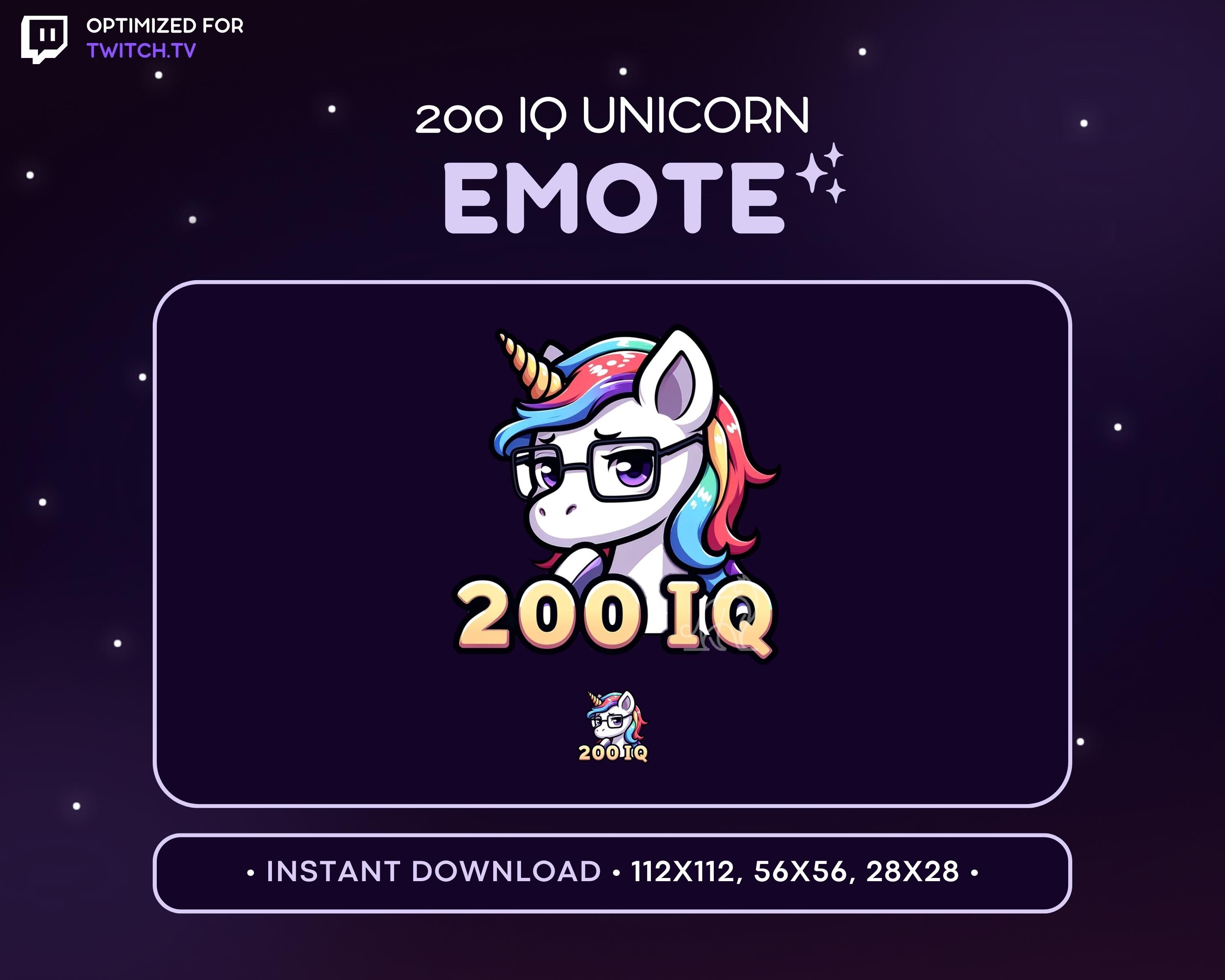 Unicorn Twitch Emote - 200 IQ, Smart, Geek, Nerd, Glasses, Discord ...