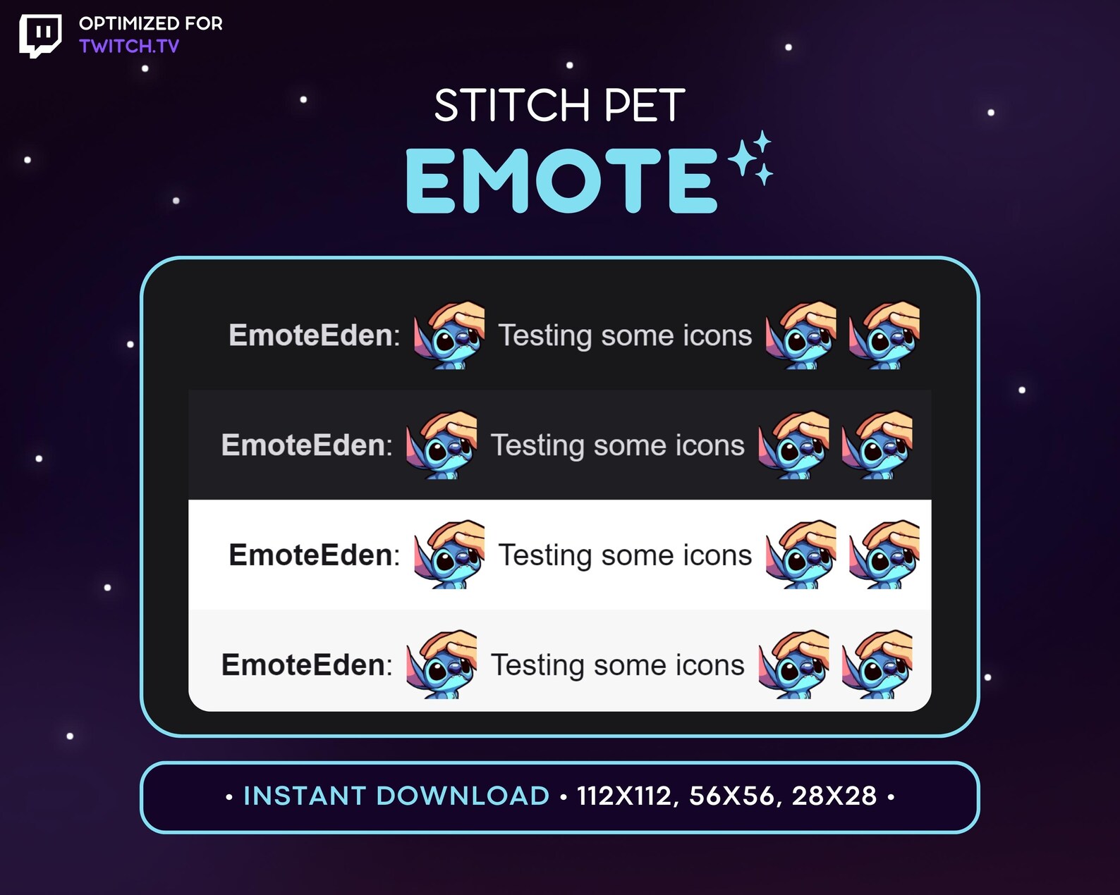 Stitch Twitch Emote - Head Pat Stitch Discord Emote, Stitch Streaming ...