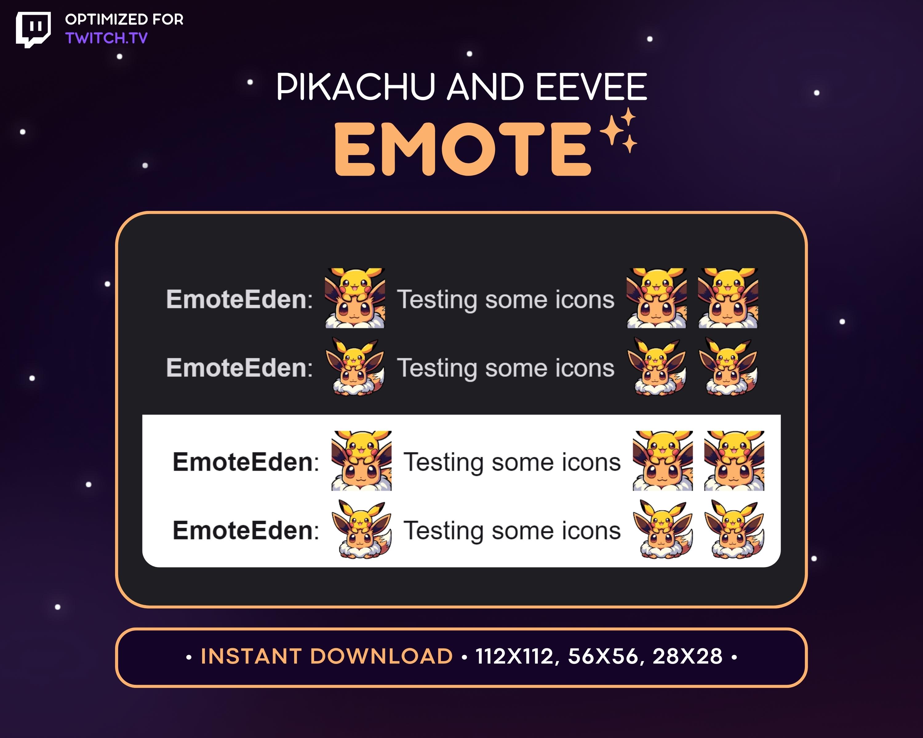 Eevee Twitch Emote Pikachu, Pokemon Eevee Emote, Gaming, Streaming ...