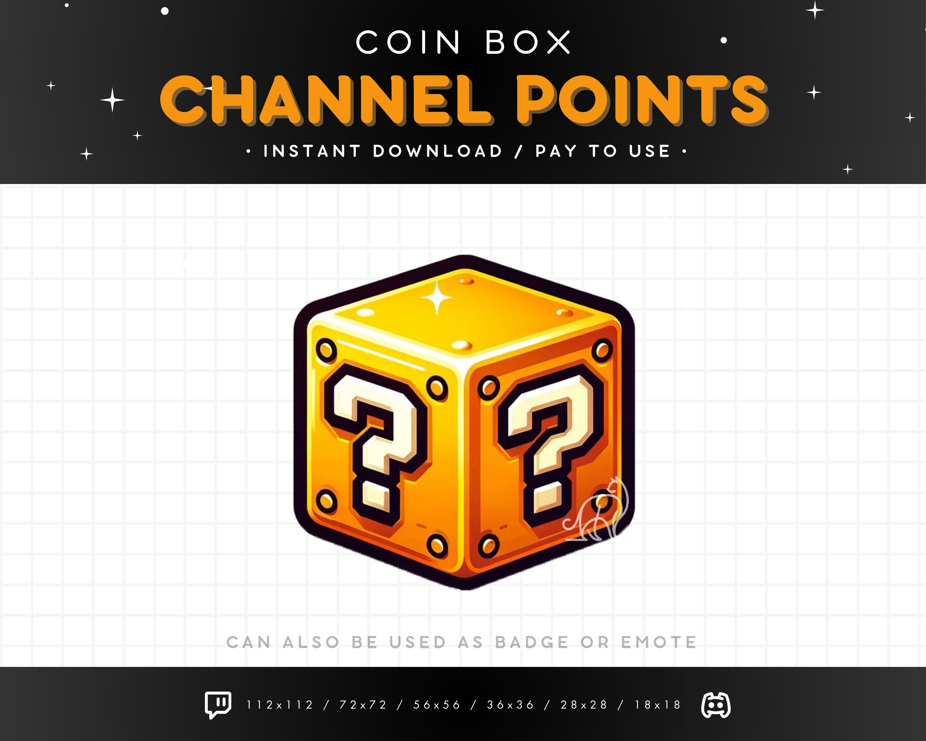 Coin Box Twitch Channel Point Icon, Sub Badge, Emote - Mystery Box ...