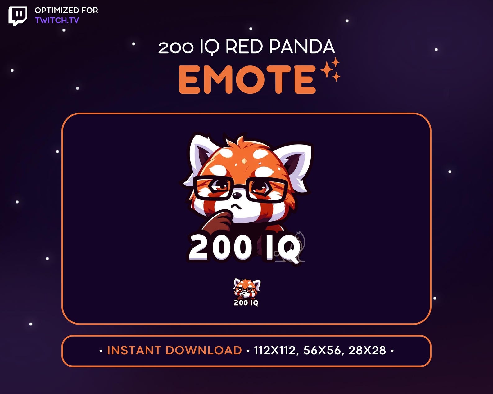 Red Panda Twitch Emote - 200 IQ, Smart, Geek, Nerd, Glasses, Discord ...
