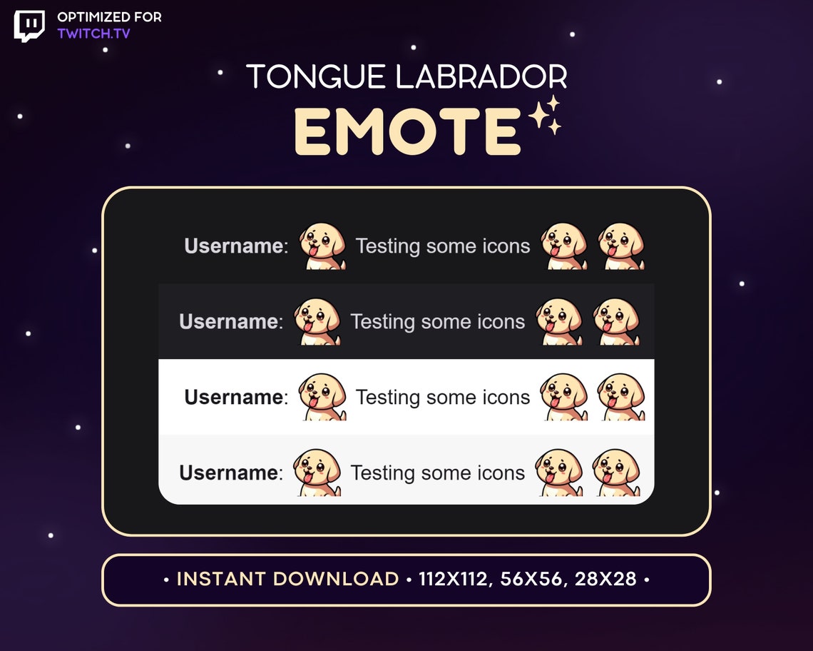 Cute Labrador Dog Twitch Emote - Tongue Dog Emote, Puppy Discord Emote ...