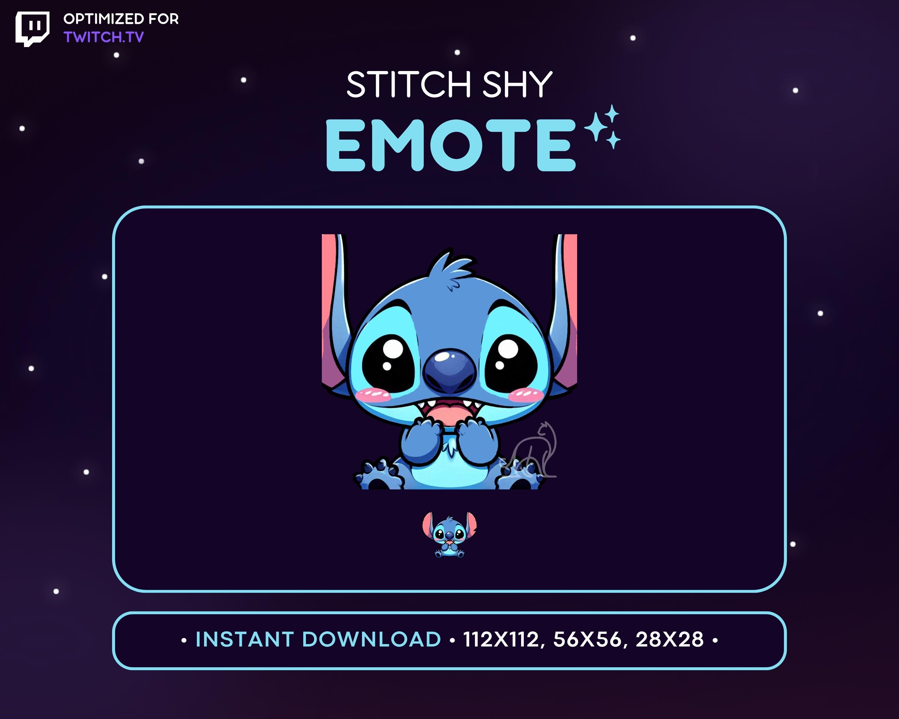 Stitch Twitch Emote - Shy Stitch Discord Emoji, Sticker, Uwu, Blushing ...